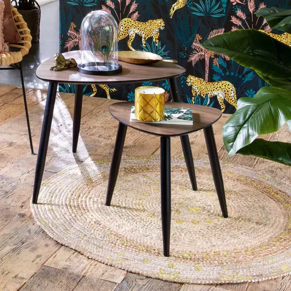 Jute tapijt (D115 cm) Gold shine goudkleurig - Tapijten - Eminza