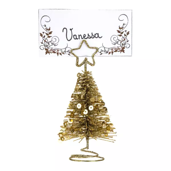 Platzkartenhalter Tanne Gold - Weihnachtstisch - Eminza