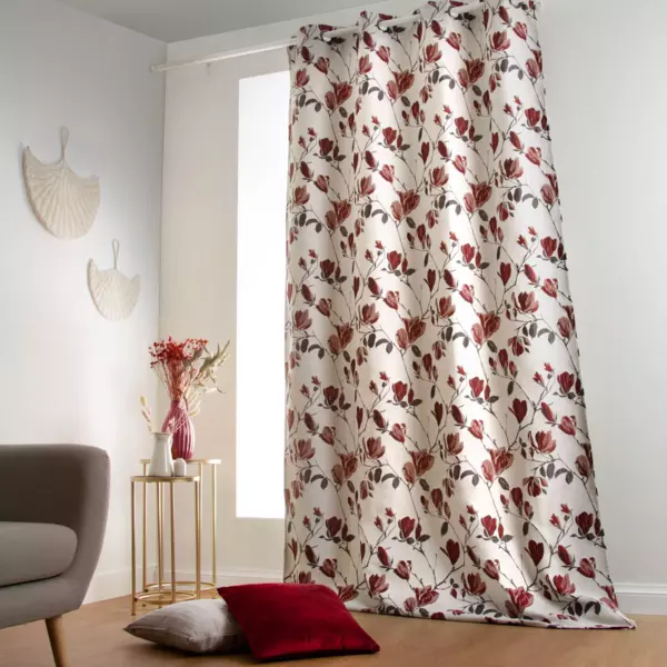 Overgordijn (135 x 250 cm) Magnolia Rood - Raamdecoratie - Eminza