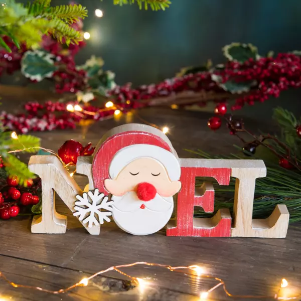 Letters van hout om neer te zetten Rood - Kerstdecoratie voor de woning ...