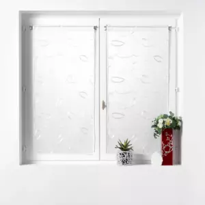 2er Set Scheibengardinen (60 x 120 cm) Hoops Weiß - Gardinen / Vorhänge / Rollos - Eminza