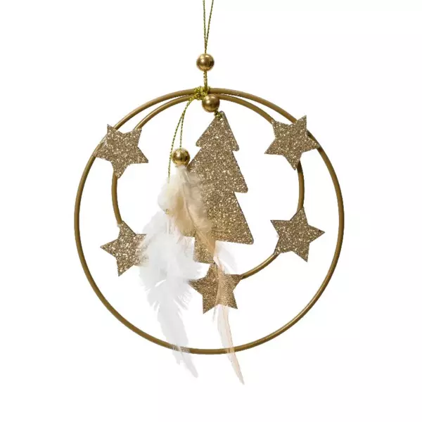 Deko-Tanne Kranz Gold - Baumschmuck & Kugeln - Eminza