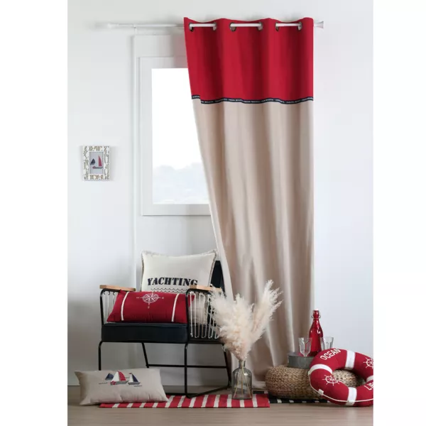 Rideau coton (140 x 260 cm) Fregate Rouge - Eminza