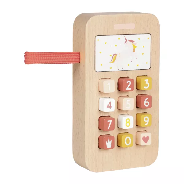 Téléphone enfant bois (11 cm) Phone Multicolore - Déco enfant - Eminza