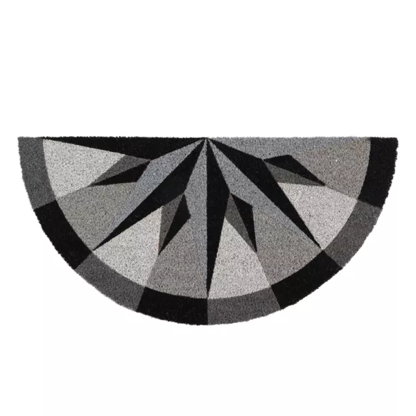 Paillasson Coco demi lune (37 x 75 cm) Rose des Vents Gris - Tapis - Eminza