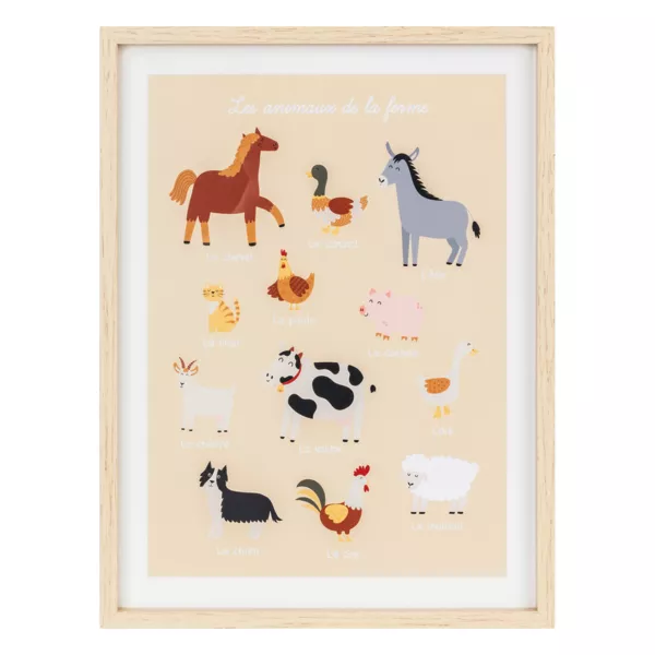 Tableau mural enfant (30 x 40 cm) Ferme Multicolore - Déco enfant - Eminza
