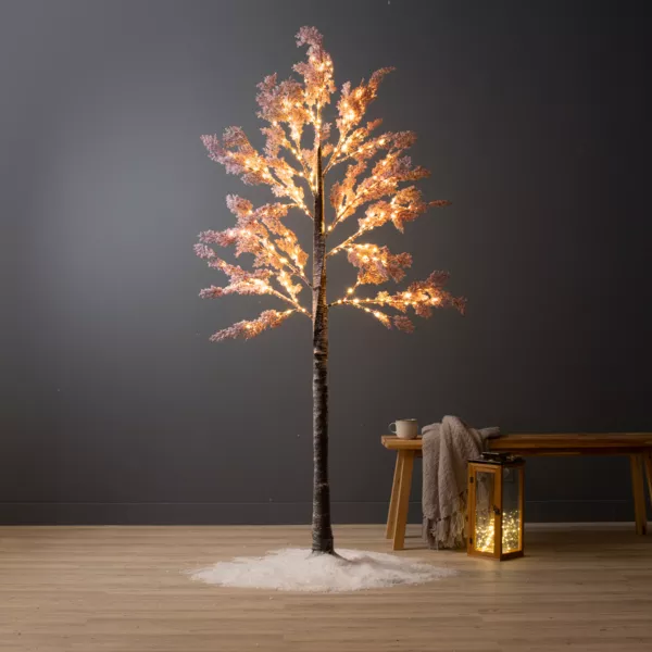 Arbre lumineux 270 LED (H210 cm) Melvyn Rose et Blanc chaud - Sapin et ...