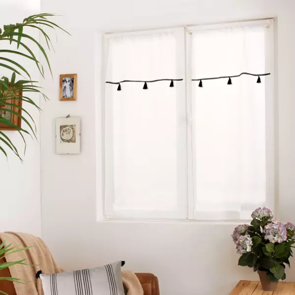 Visillos para ventanas, visillos cortos, visillos en punta - Eminza