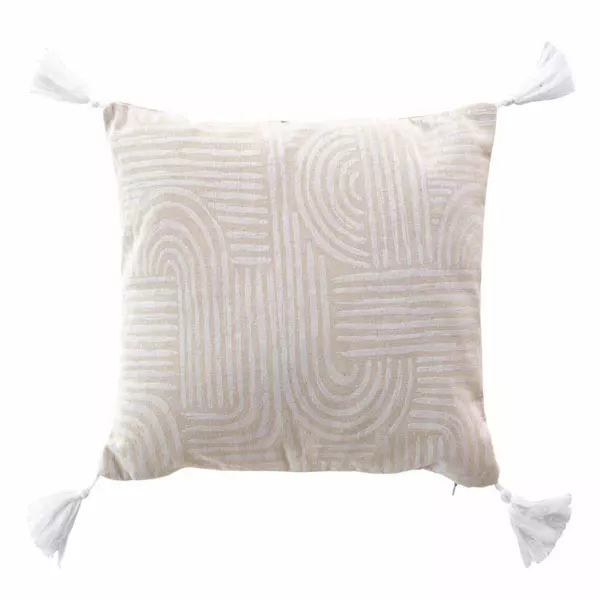 Coussin et housse + Blanc - Déco textile - Eminza