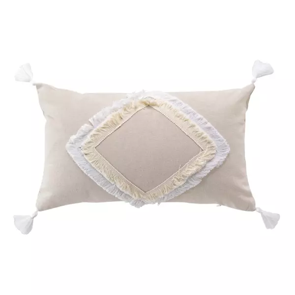 Coussin et housse + Blanc - Déco textile - Eminza