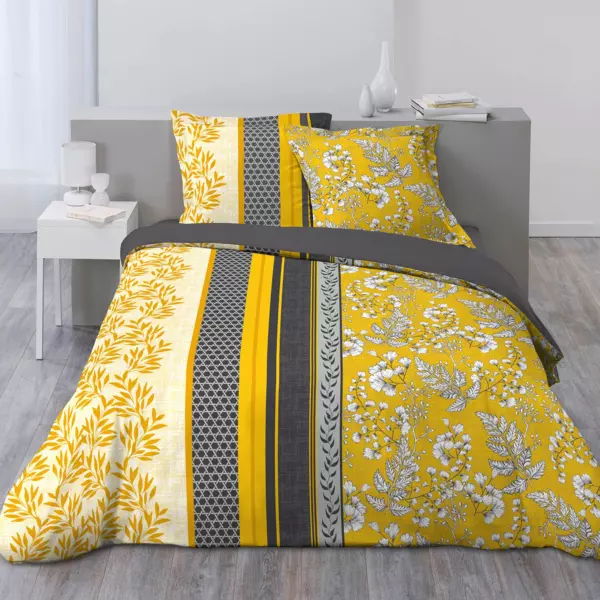 Housse de couette + Jaune - Linge de lit - Eminza