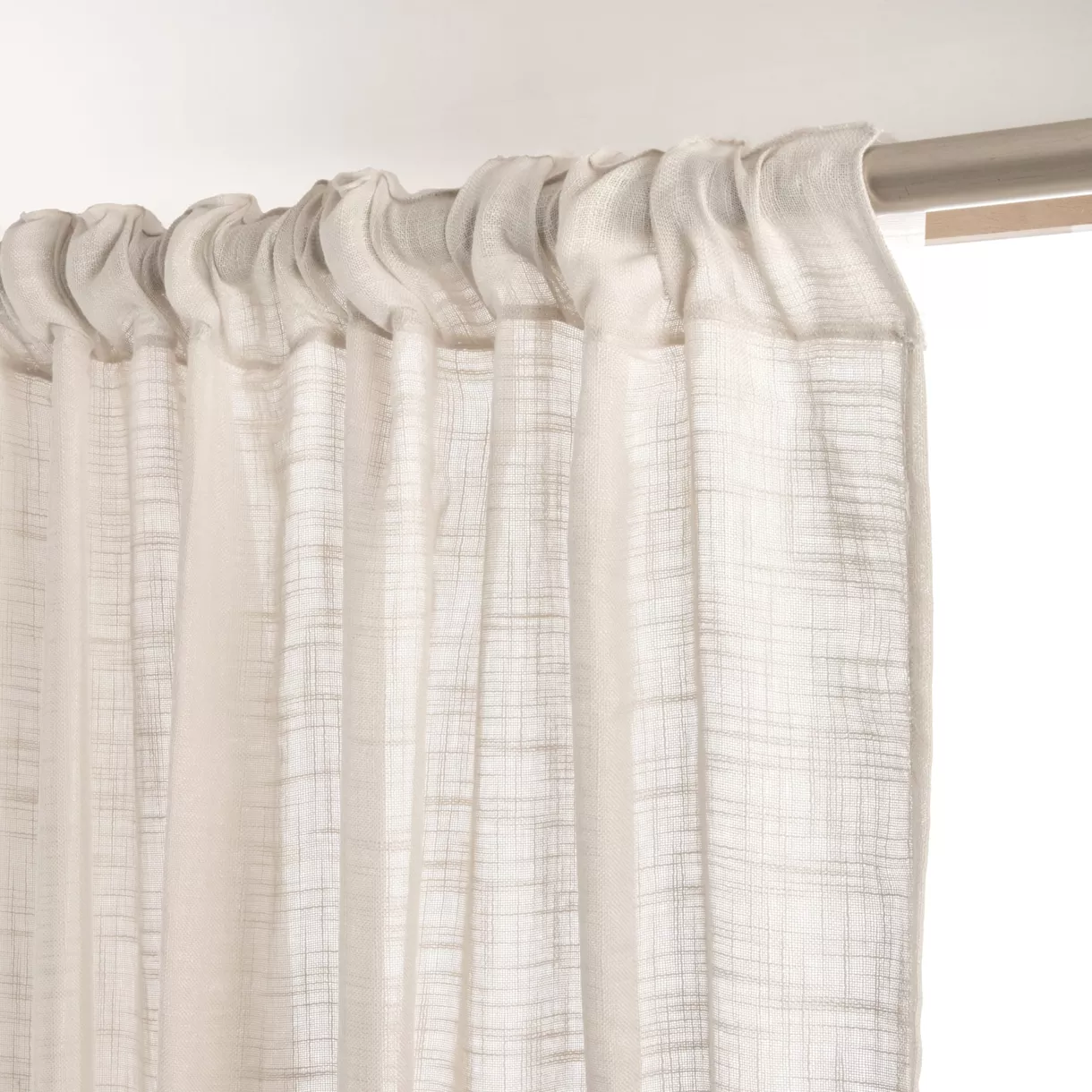 Voilage galon fronceur effet lin (140 x 240 cm) Robin Beige - Rideau ...