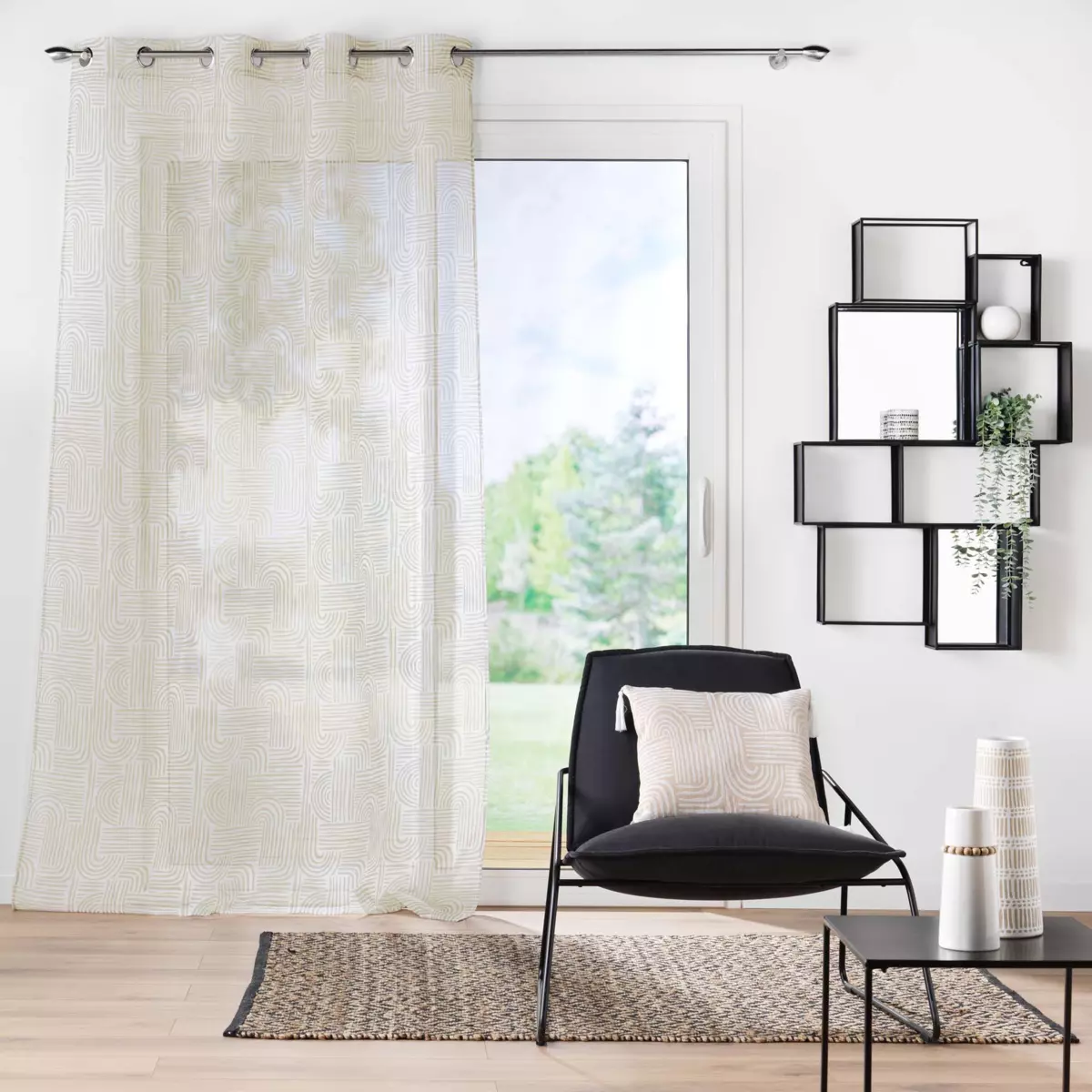 Voilage (140 x 280 cm) Pandore Blanc - Rideau / Voilage / Store - Eminza