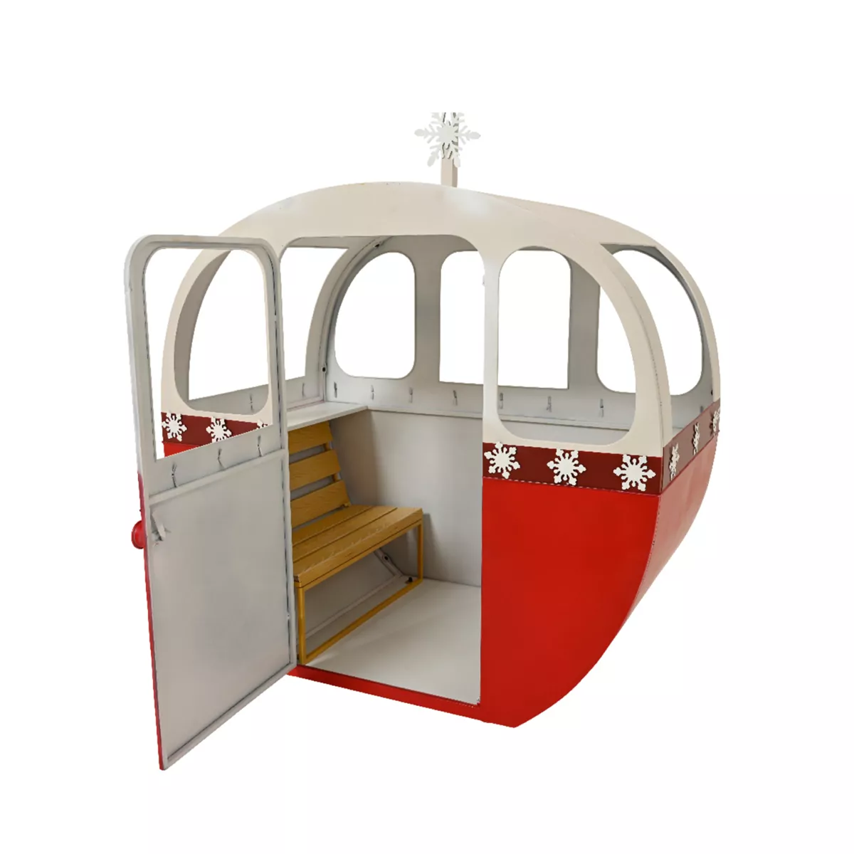 Télécabine en métal Géante (H120 cm) Winter Rouge et blanc - Déco de ...