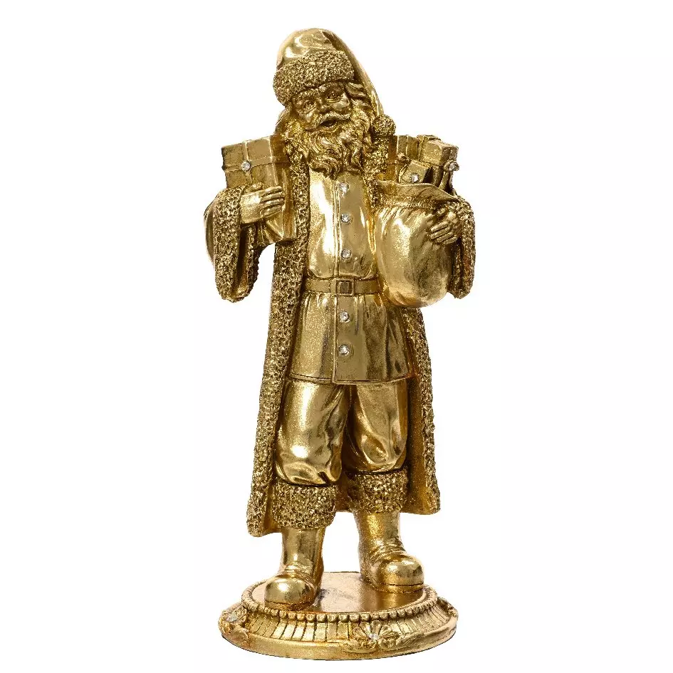 Statue Père Noël (H28 cm) Maestro en or - Déco de Noël pour la maison ...