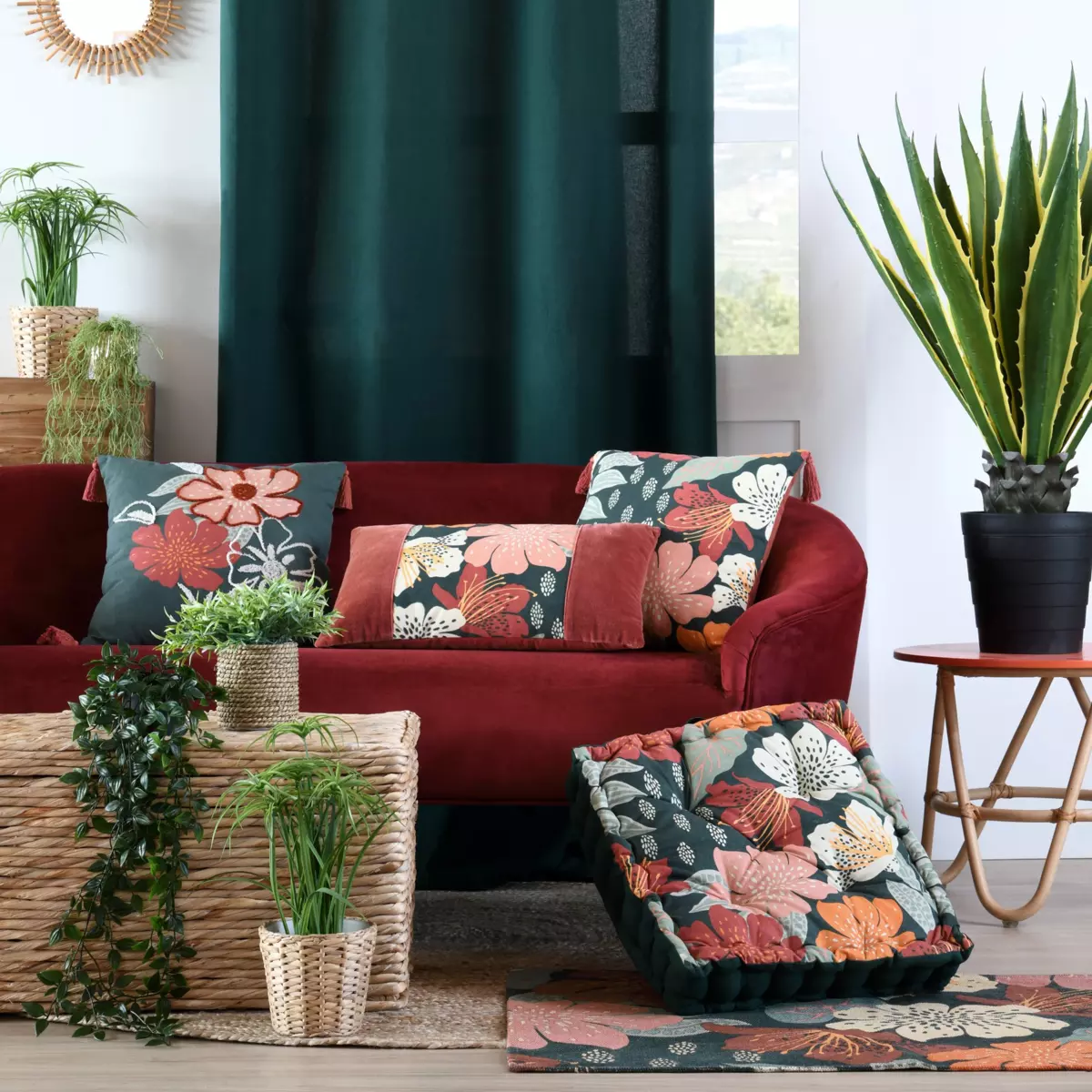 Coussin de sol (45 cm) Ivanna Multicolore - Déco textile - Eminza