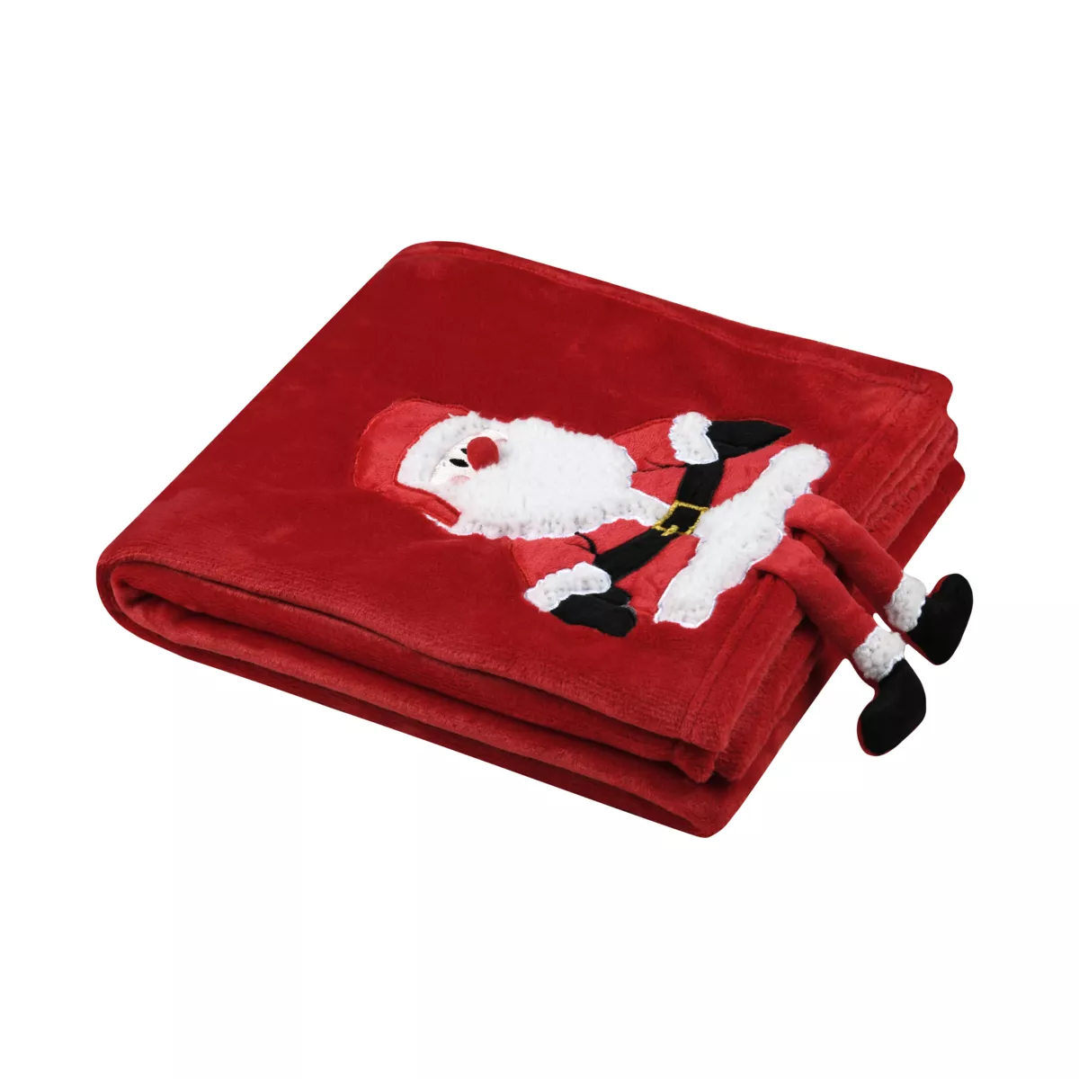 Plaid de Noël (125 x 150 cm) Edgard Père Noël Rouge - Déco de Noël pour ...