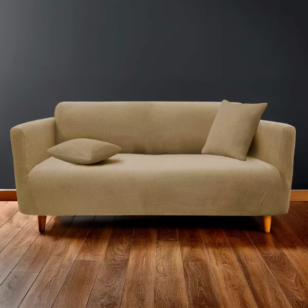 Housse de canapé extensible effet gaufré (225 x 245 cm) Sacha Beige ...