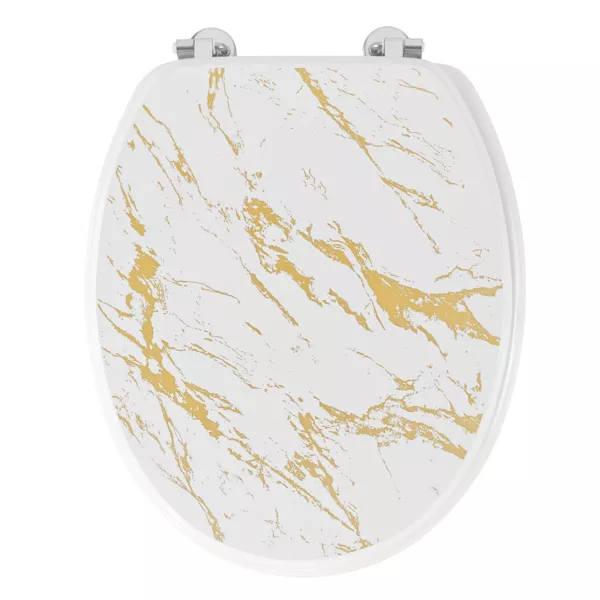 Abattant WC 18 pouces MDF effet marbre Aquamarbre Blanc - Déco salle de ...