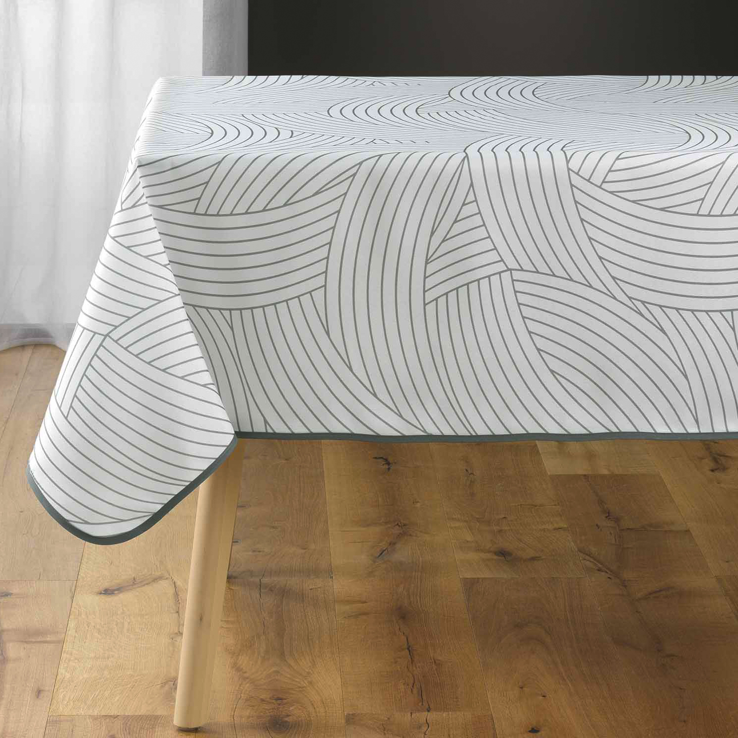 Nappe rectangulaire anti tache (150 x 200 cm) Linea Blanche - Linge de ...