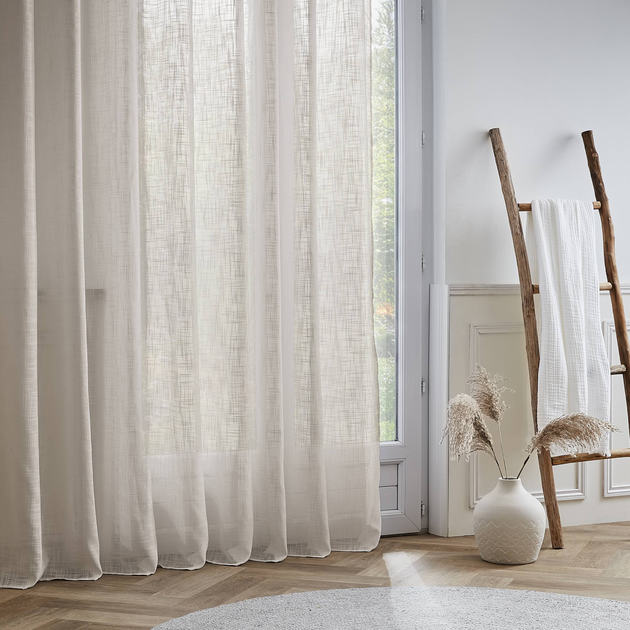 Cortina de gran anchura efecto lino (400 x 240 cm) Robin Beige ...